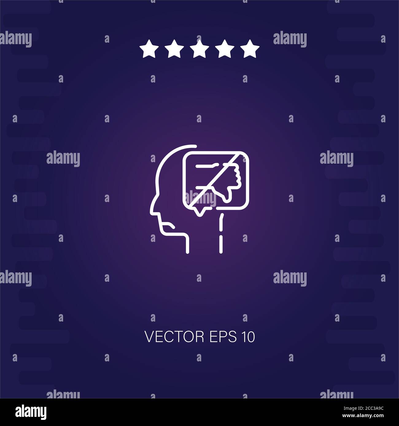 negative thinking vector icon modern illustration Stock Vector Image ...