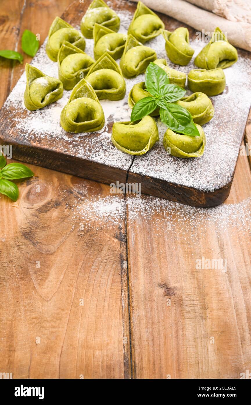 Tortellini e tortelloni typical dishes emilia italy. Food background ...
