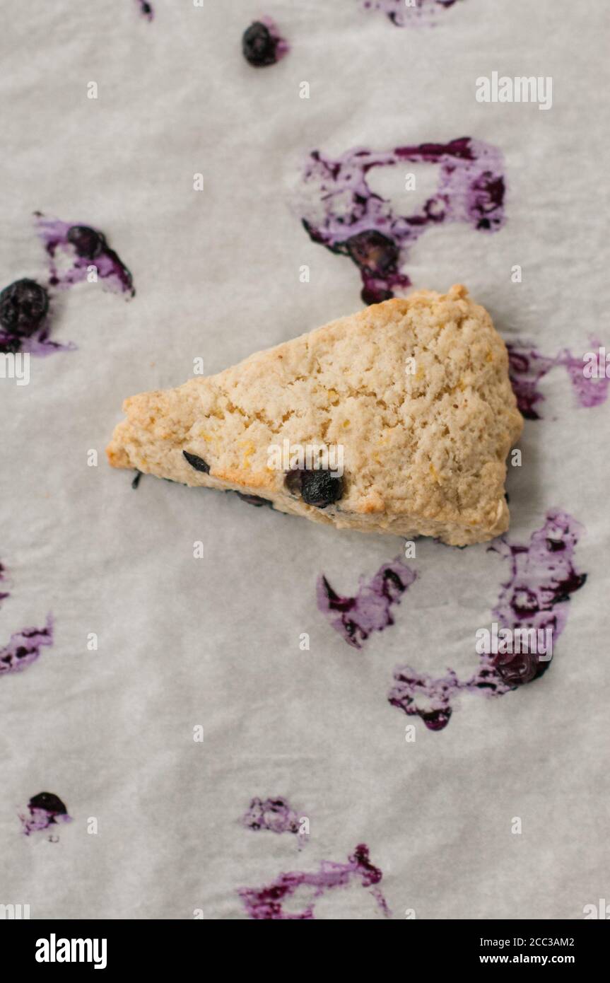 Top view photo of freshly baked homemade blueberry on parchment paper ...