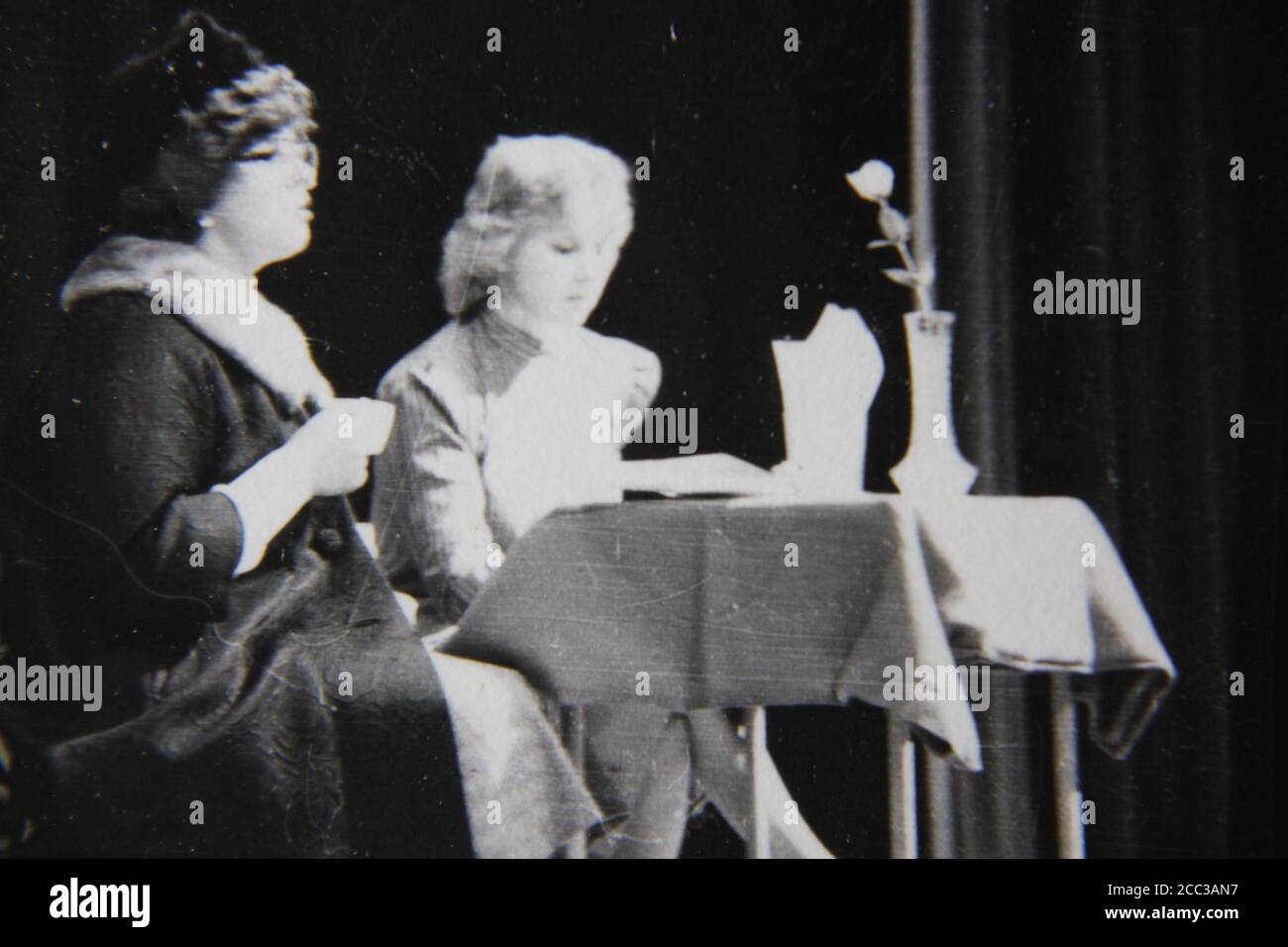 Fine 1970s vintage black and white photography of a stage production of ...