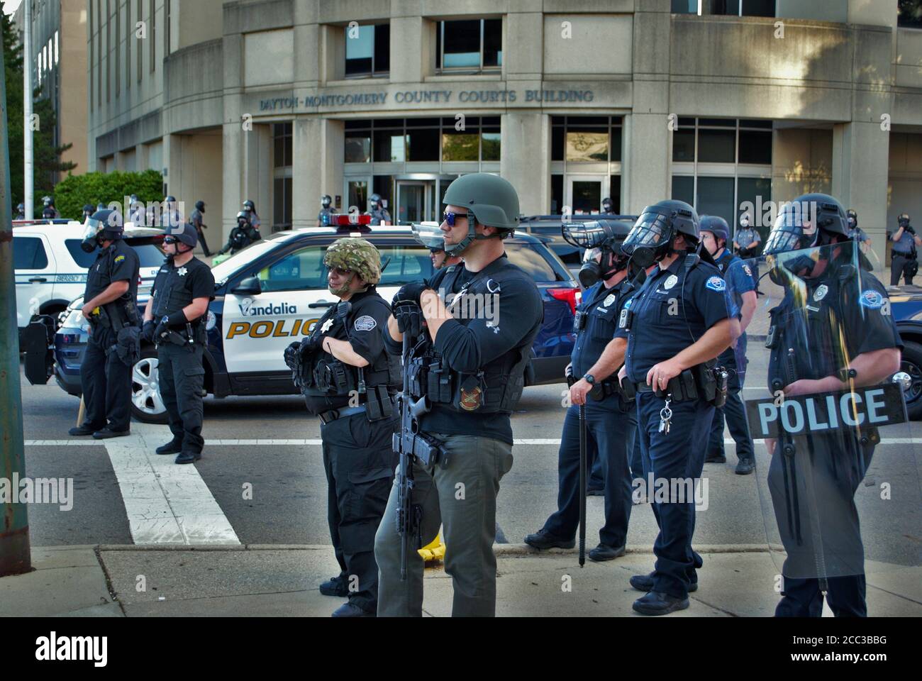 Dayton, Ohio United States 05/30/2020 police and SWAT officers ...