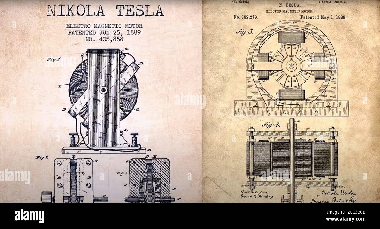 TESLA, Tesla s patents for an induction motor, 2020. © IFC Films ...