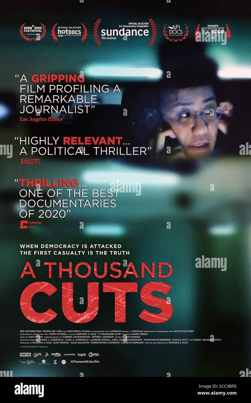 A THOUSAND CUTS, US poster, Philippine journalist Maria Ressa, 2020 ...