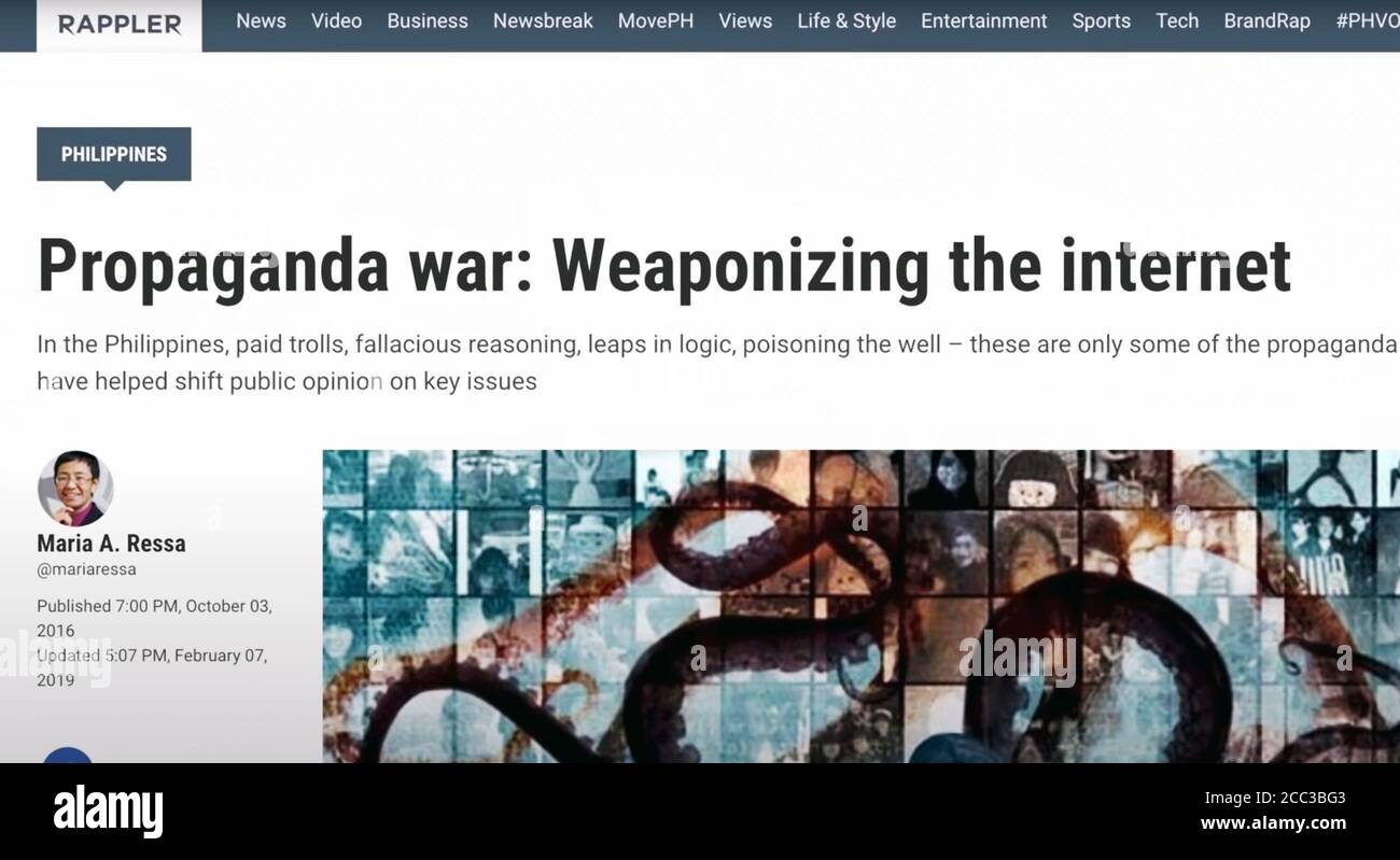 A THOUSAND CUTS, headline on Maria Ressa s Rappler news site ...