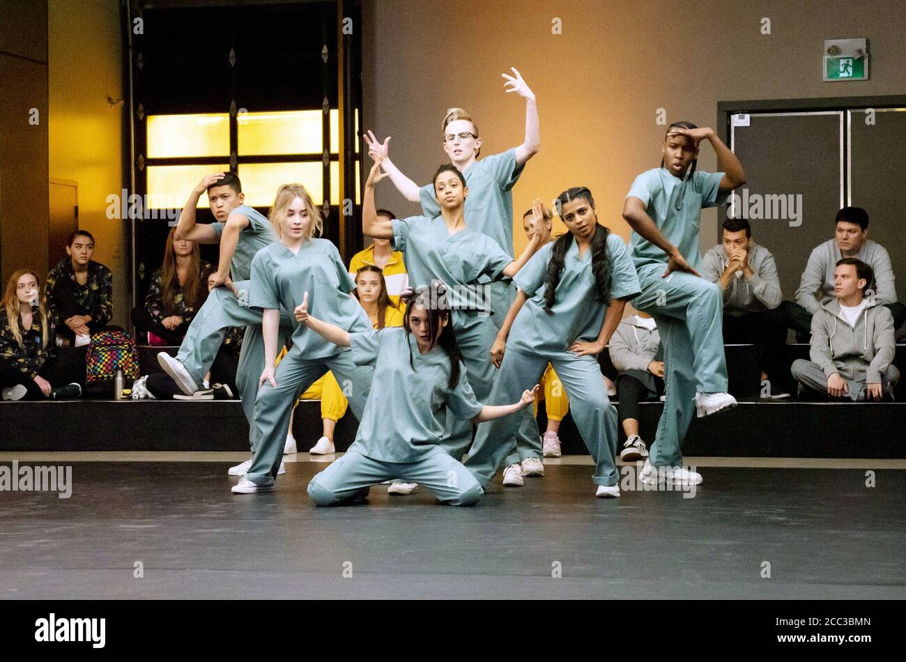 WORK IT, from left: Neil Robles, Sabrina Carpenter, Bianca Asilo, Liza ...