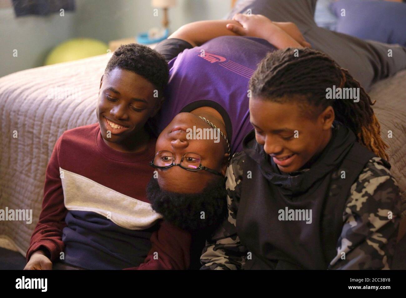 THE CHI, from left: Alex Hibbert, Shamon Brown Jr., Michael V. Epps ...