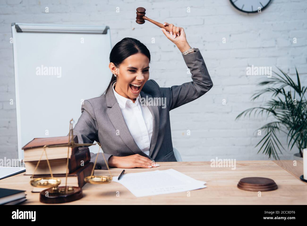 Judge gavel scales books hi-res stock photography and images - Alamy