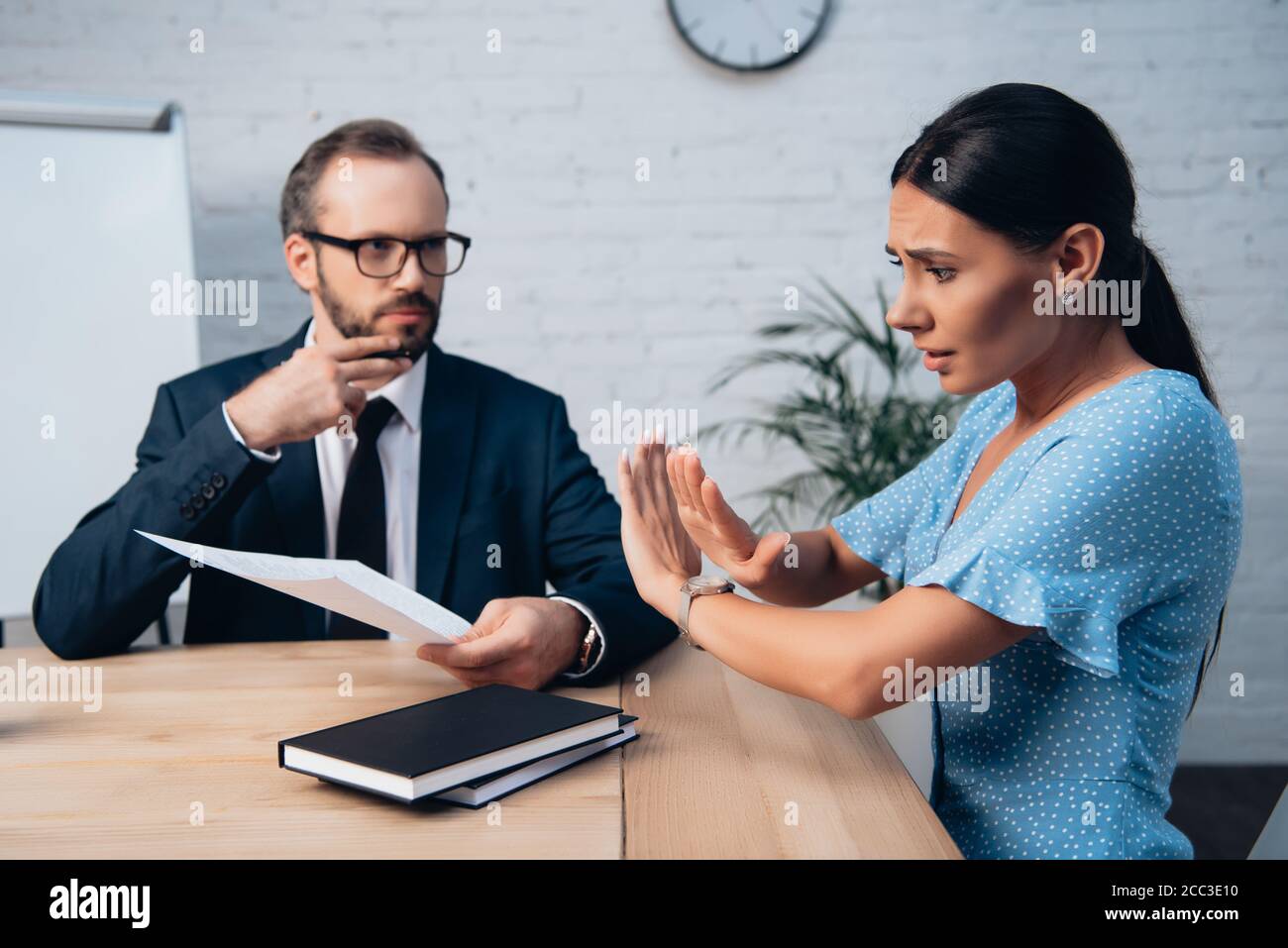 Selective focus upset client hi-res stock photography and images - Alamy
