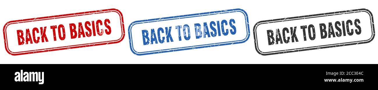 back to basics square isolated sign set. back to basics stamp Stock ...