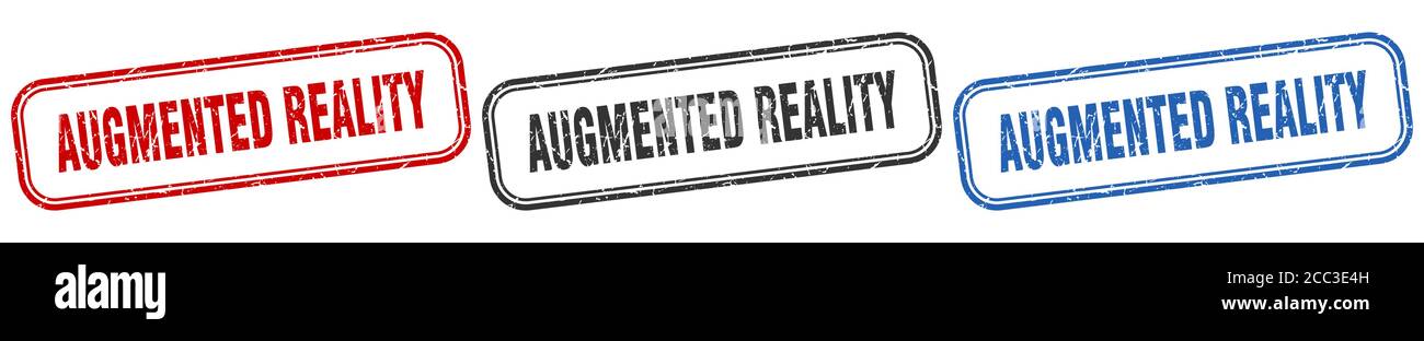 augmented reality square isolated sign set. augmented reality stamp ...
