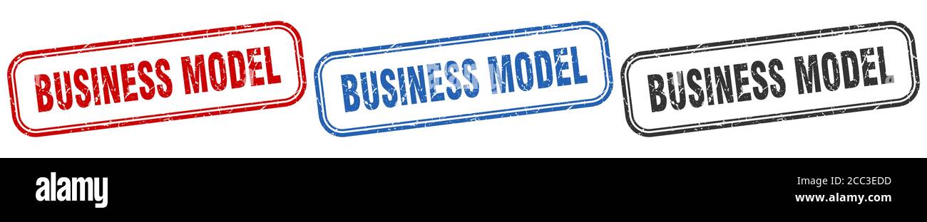 business model square isolated sign set. business model stamp Stock ...