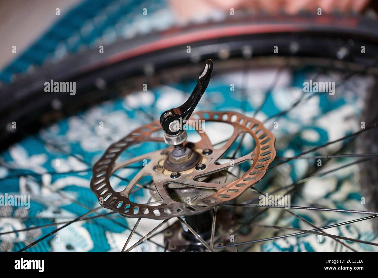 Bicycle disc brake .Rear disc brake on mountain bike . Visit my ...