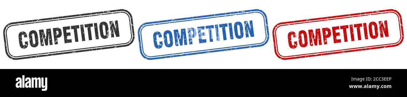 competition square isolated sign set. competition stamp Stock Vector ...