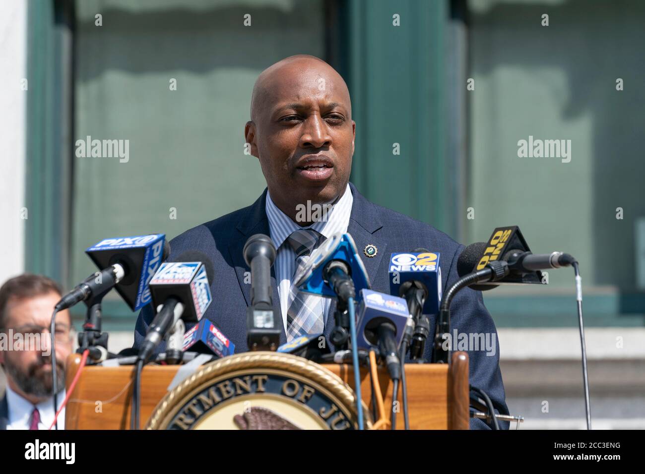 NYPD Chief of Detectives Rodney Harrison speaks at press briefing ...