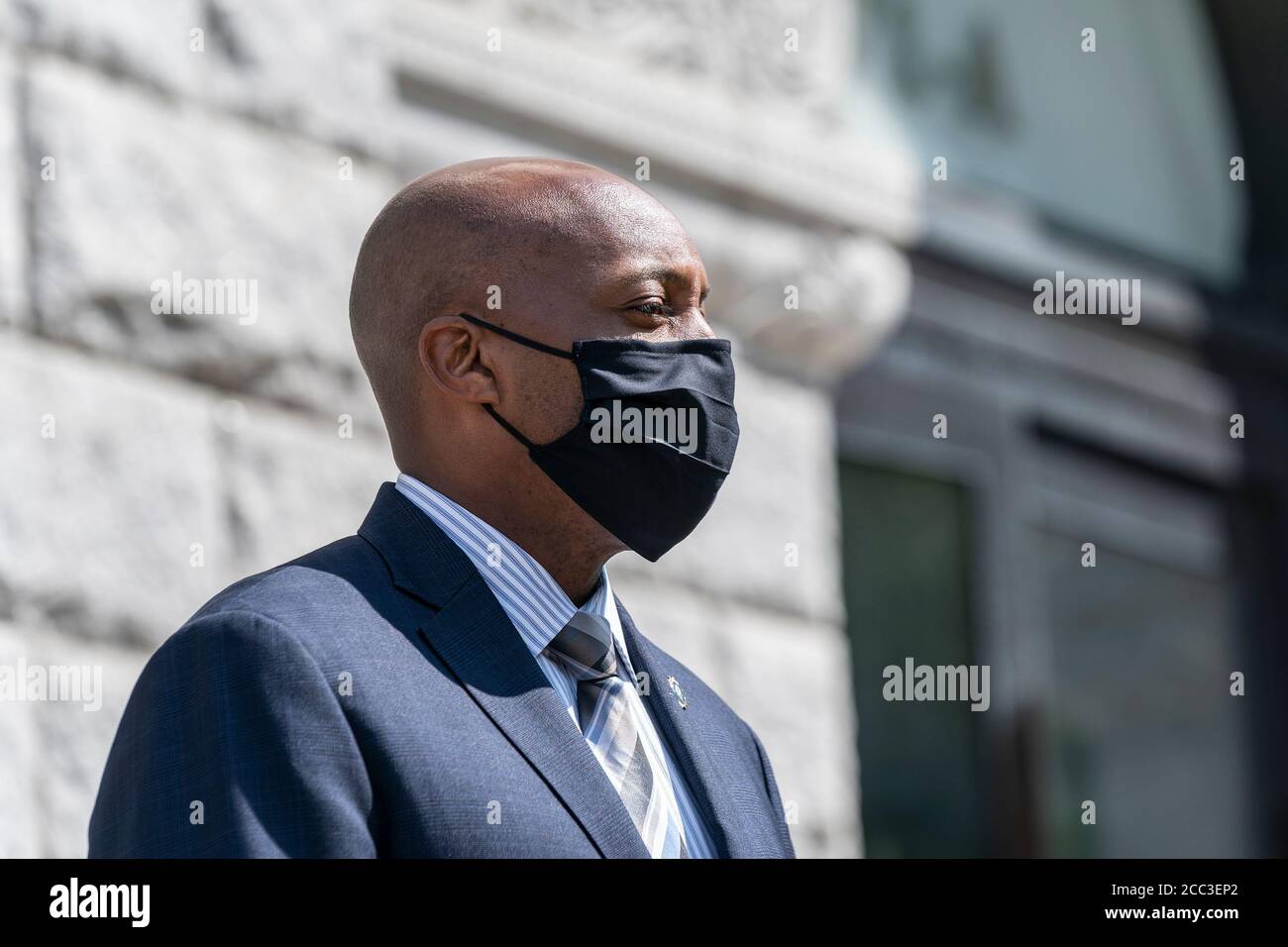 NYPD Chief of Detectives Rodney Harrison attends press briefing ...