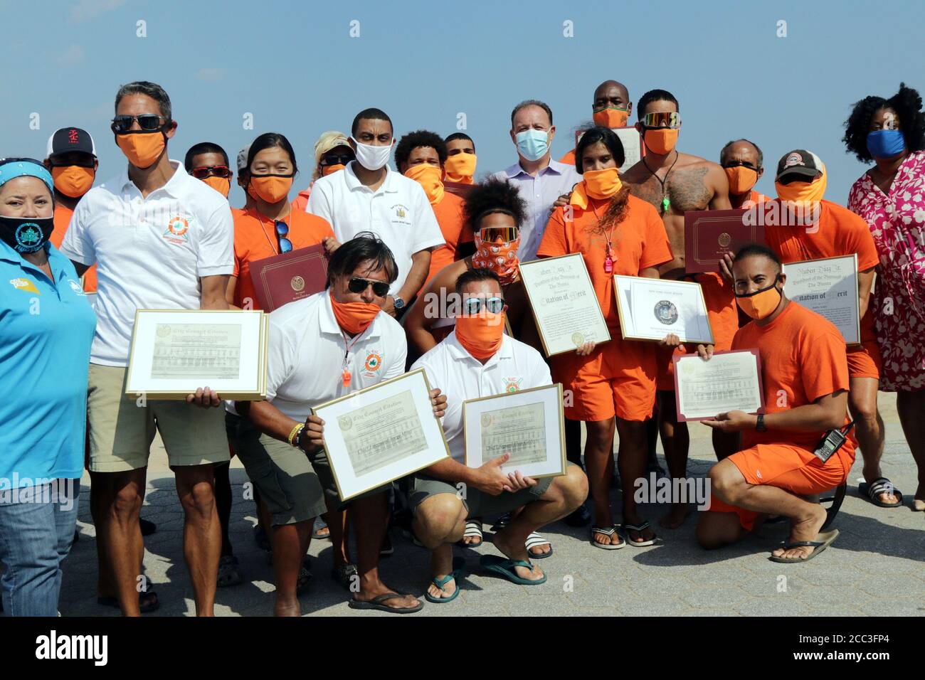 New York City, New York, USA. 17th Aug, 2020. Lifeguards stationed at ...