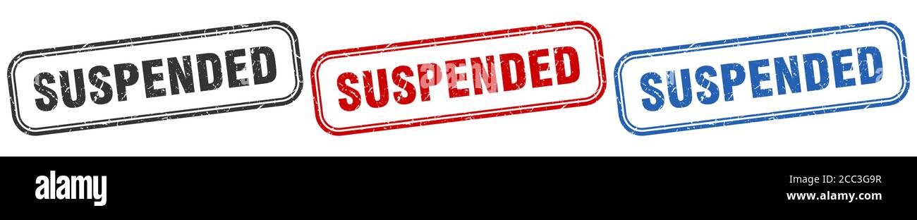 suspended square isolated sign set. suspended stamp Stock Vector Image ...