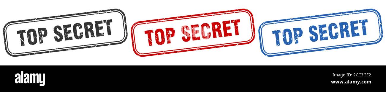 top secret square isolated sign set. top secret stamp Stock Vector ...