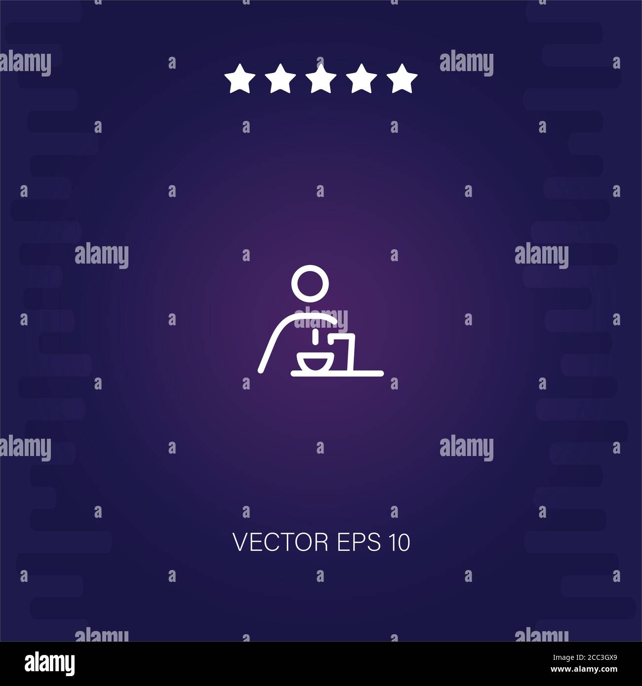 eating breakfast vector icon modern illustration Stock Vector Image ...