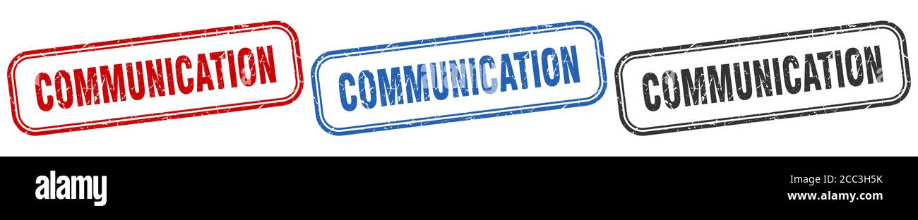 communication square isolated sign set. communication stamp Stock ...