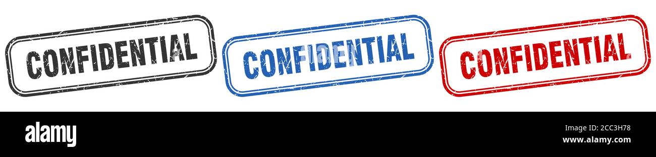 confidential square isolated sign set. confidential stamp Stock Vector ...