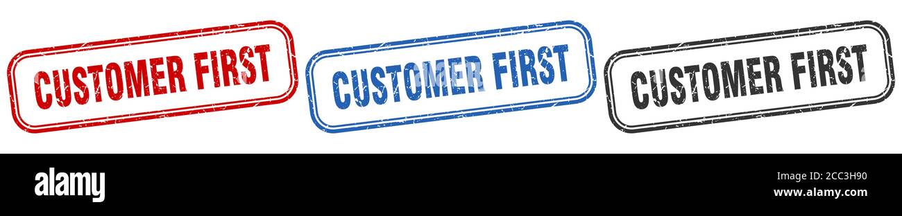 customer first square isolated sign set. customer first stamp Stock ...