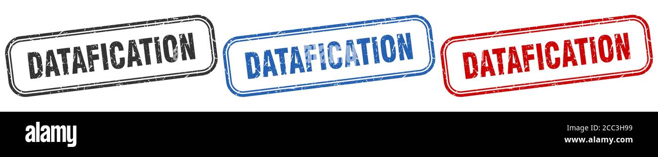 datafication square isolated sign set. datafication stamp Stock Vector ...