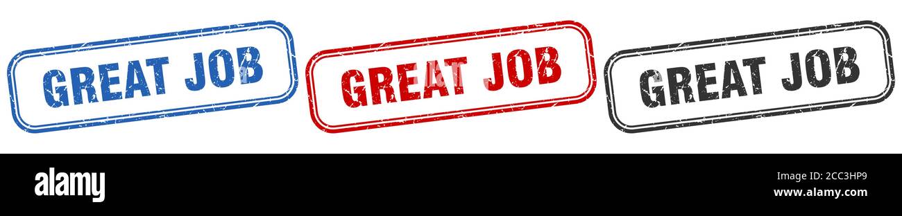 great job square isolated sign set. great job stamp Stock Vector Image ...