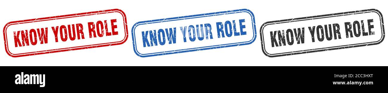 know your role square isolated sign set. know your role stamp Stock ...