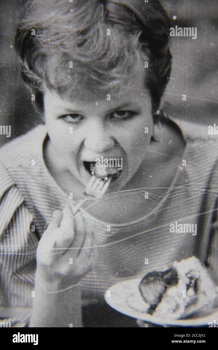 Fine 1970s vintage black and white photography of an oblivious and self ...