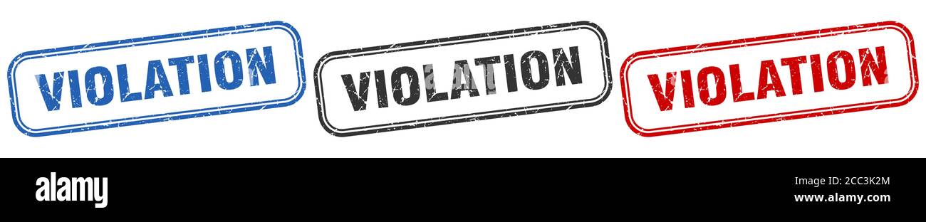 violation square isolated sign set. violation stamp Stock Vector Image ...
