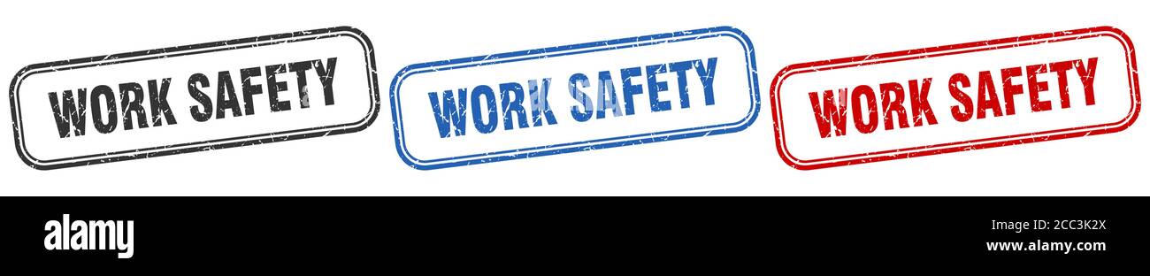 work safety square isolated sign set. work safety stamp Stock Vector ...