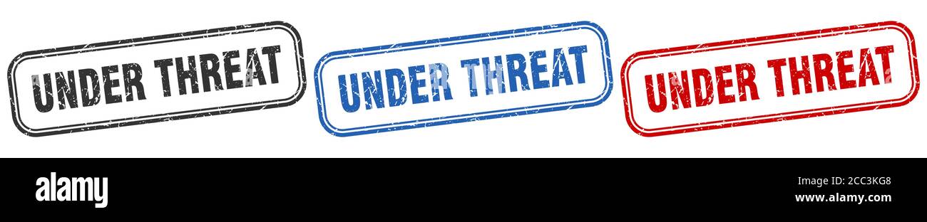 under threat square isolated sign set. under threat stamp Stock Vector ...