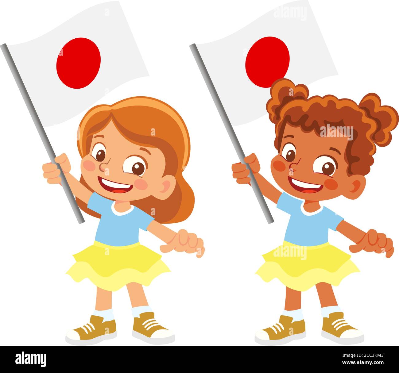 Japan flag in hand. Children holding flag. National flag of Japan ...