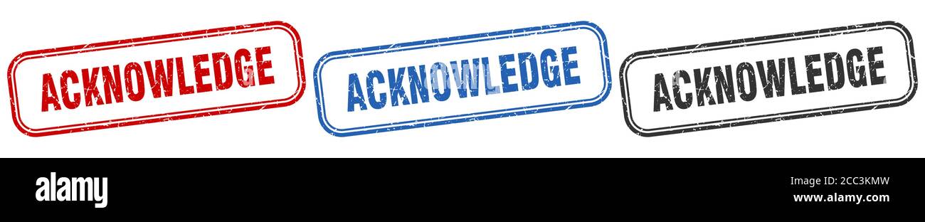 Acknowledge square stamp grunge Stock Vector Images - Alamy