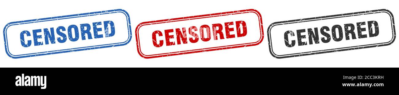 censored square isolated sign set. censored stamp Stock Vector Image ...