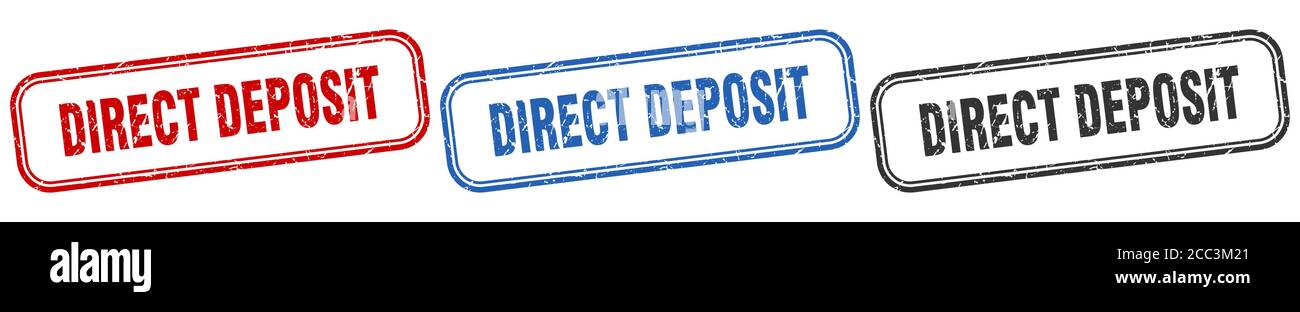 direct deposit square isolated sign set. direct deposit stamp Stock ...