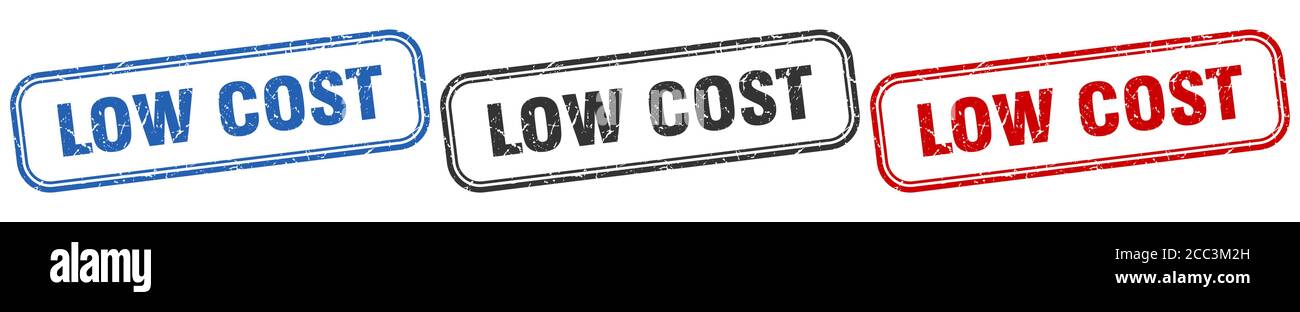 low cost square isolated sign set. low cost stamp Stock Vector Image ...