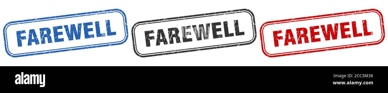 farewell square isolated sign set. farewell stamp Stock Vector Image ...