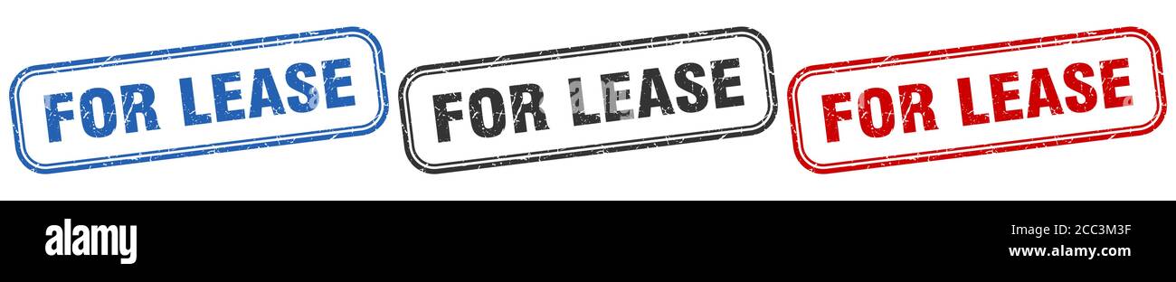 for lease square isolated sign set. for lease stamp Stock Vector Image ...