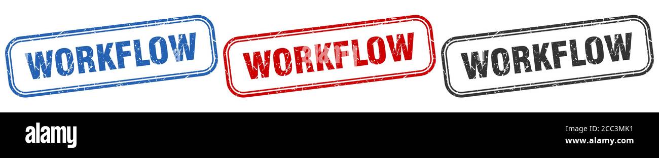 workflow square isolated sign set. workflow stamp Stock Vector Image ...