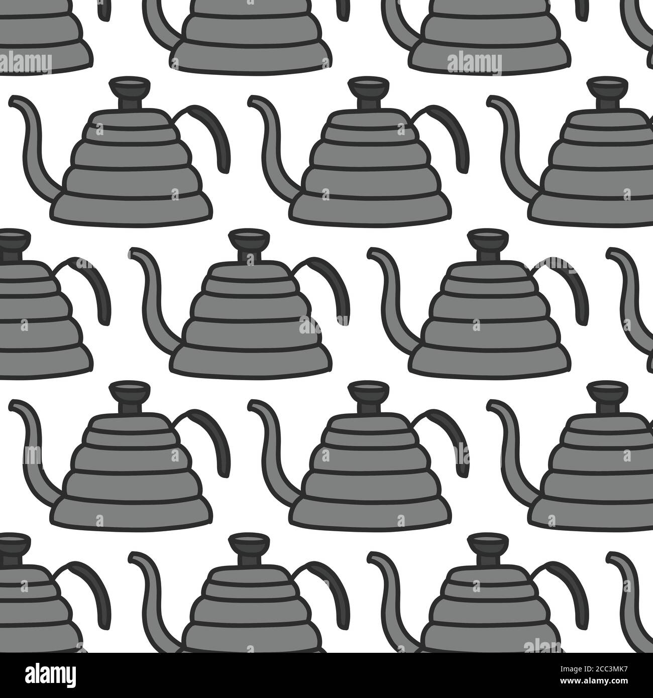 coffee kettle seamless doodle pattern, vector illustration Stock Vector ...