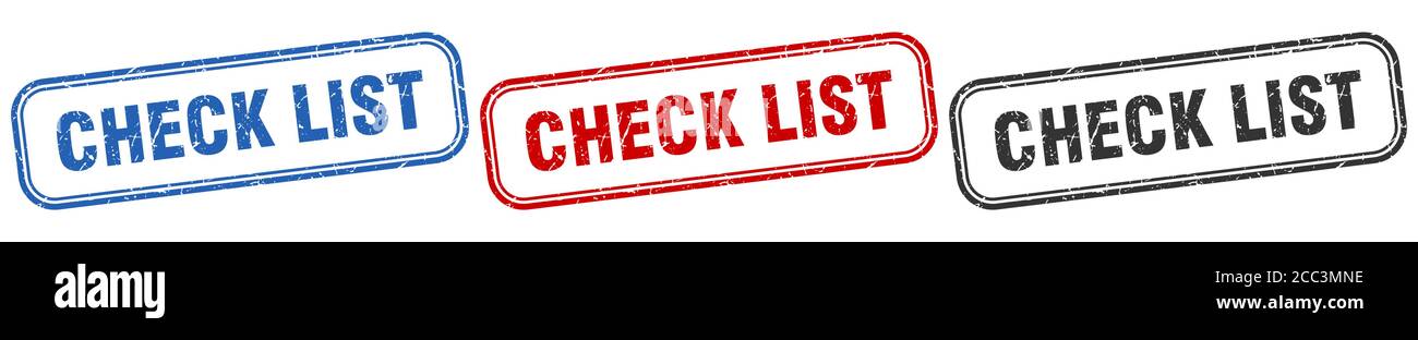 check list square isolated sign set. check list stamp Stock Vector ...