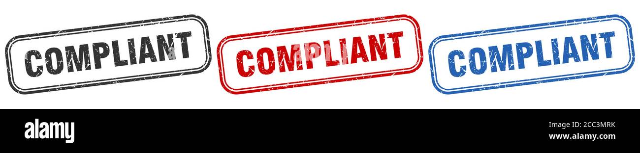 compliant square isolated sign set. compliant stamp Stock Vector Image ...