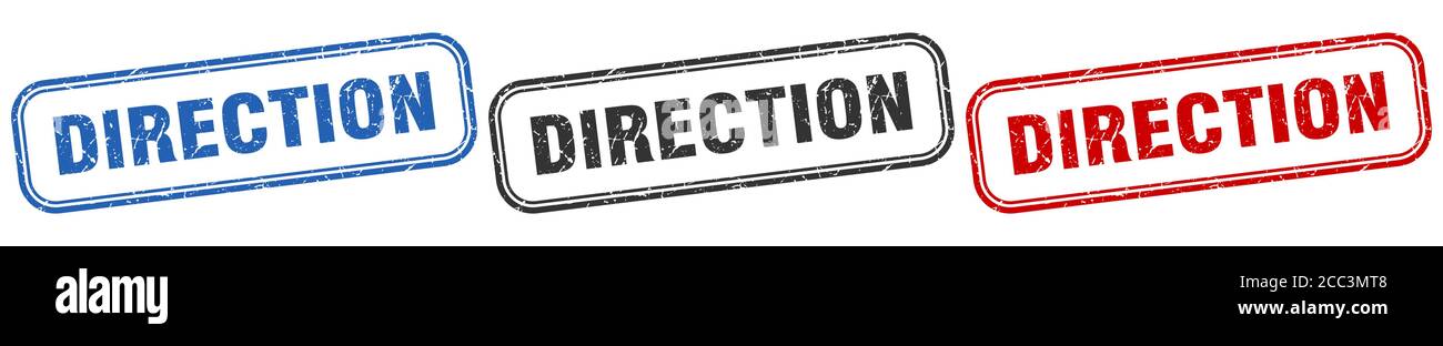 direction square isolated sign set. direction stamp Stock Vector Image ...
