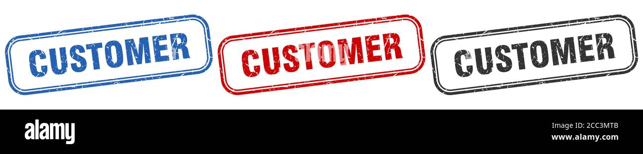 customer square isolated sign set. customer stamp Stock Vector Image ...