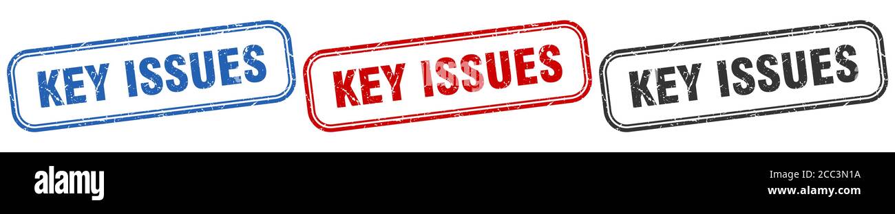 key issues square isolated sign set. key issues stamp Stock Vector ...