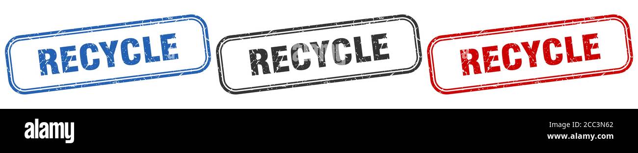 recycle square isolated sign set. recycle stamp Stock Vector Image ...