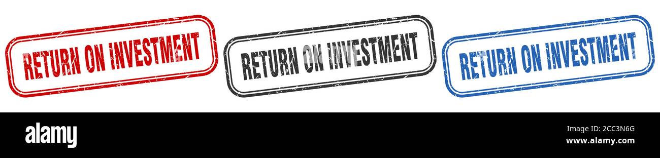 return on investment square isolated sign set. return on investment ...