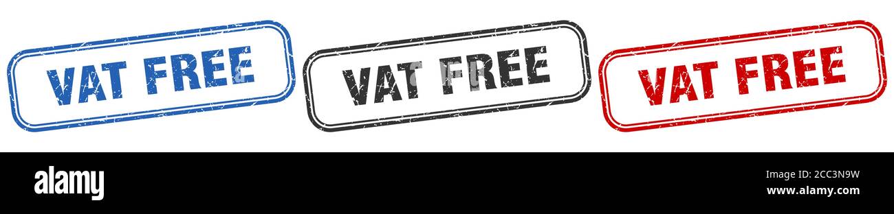 vat free square isolated sign set. vat free stamp Stock Vector Image ...